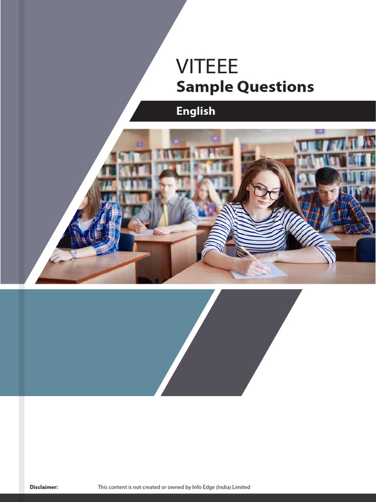 VITEEE English Sample Questions | PDF | Stanzaic Form | Composition & Creative Writing