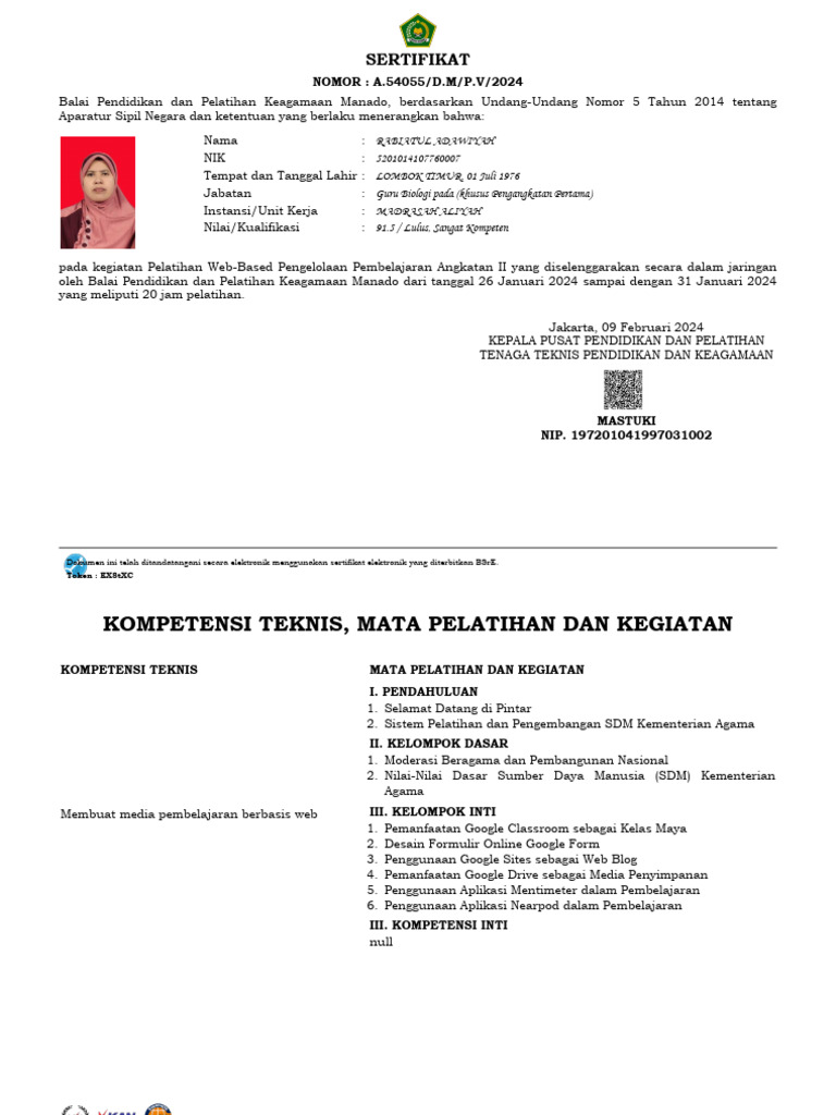 Sertifikat Buk Rabik Web Based | PDF
