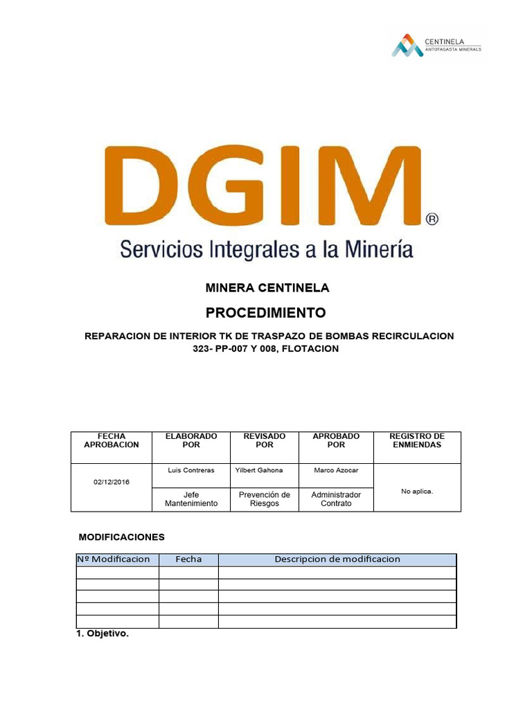 Procedimiento Pr-D-Ml-Cse-840-022, Procedimiento, Reparacion de ... Procedimiento Pr-D-Ml-Cse-840-022, Procedimiento, Reparacion de ...