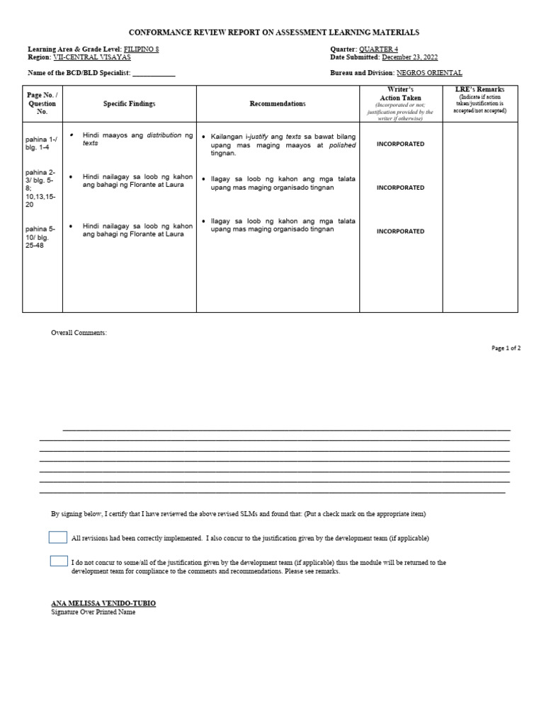 Q4-Conformance-Report | PDF