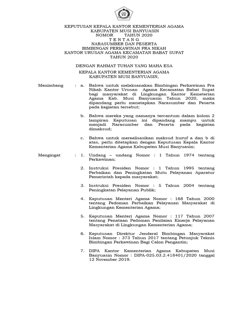 SK Ok Narasumber, Moderator Dan Peserta | PDF