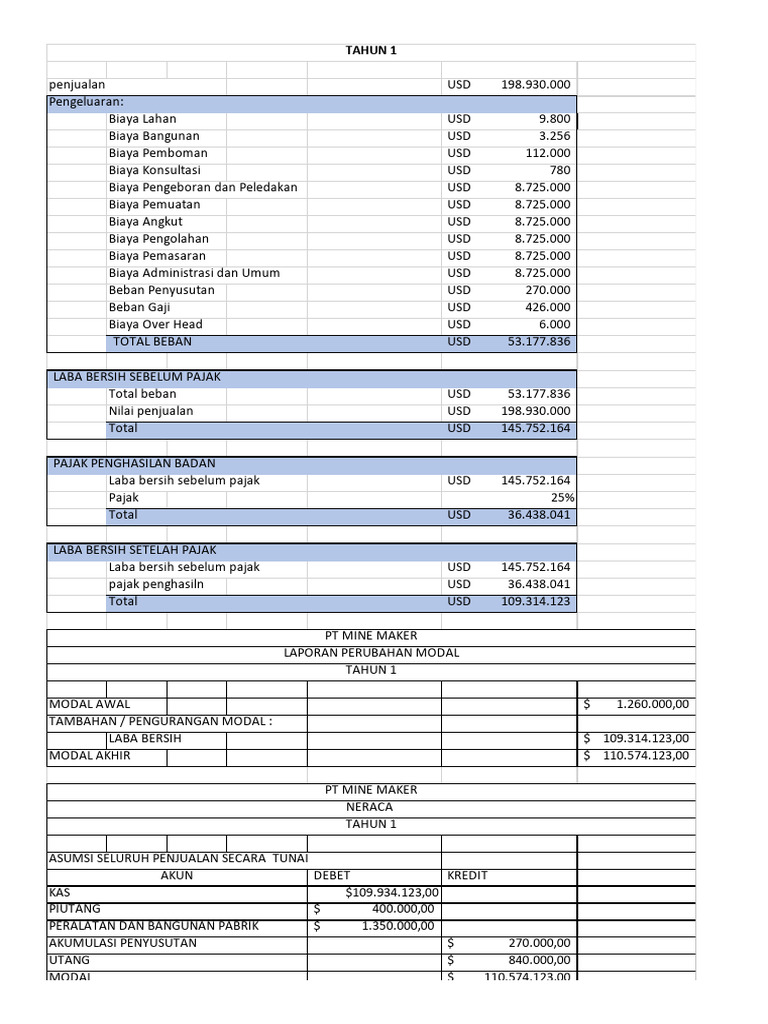 Contoh Balance Sheet | PDF