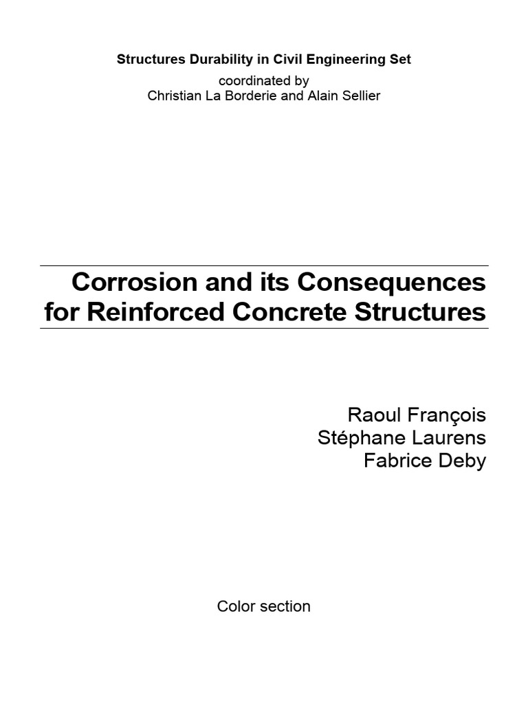 Corrosion and Its Consequences For Reinforced Concrete | PDF | Reinforced Concrete | Bending