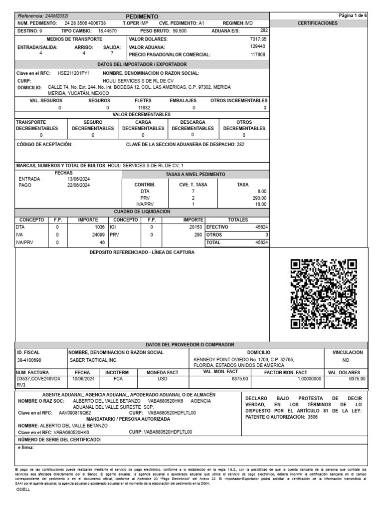 Proforma Pedimento | PDF | Accion legal | Pagos
