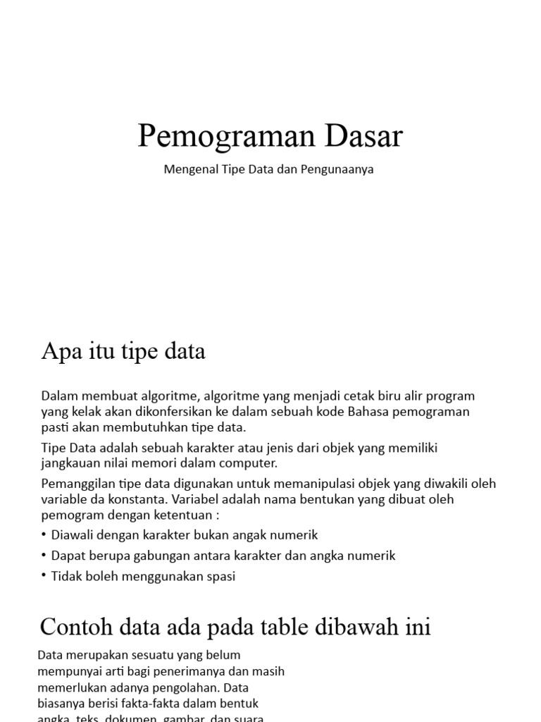 Materi Tipe Data | PDF | Komputer