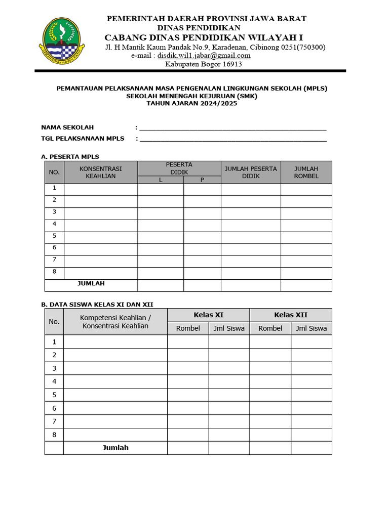 Instrumen Pemantauan MPLS 2024 | PDF