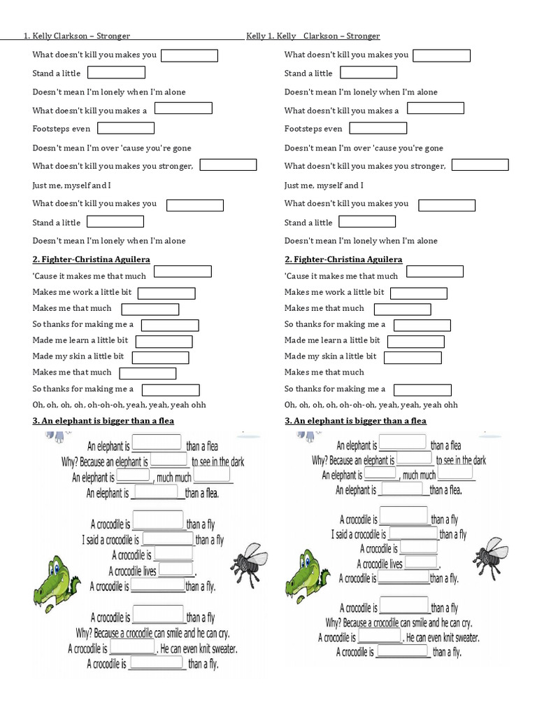 COMPARATIVE Adjectives in SONGS | PDF