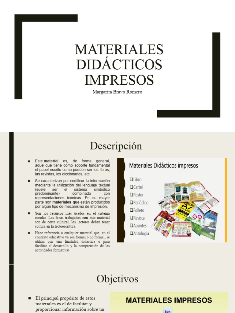 Ejemplos de Materiales Impresos | PDF | Enseñando | Aprendizaje