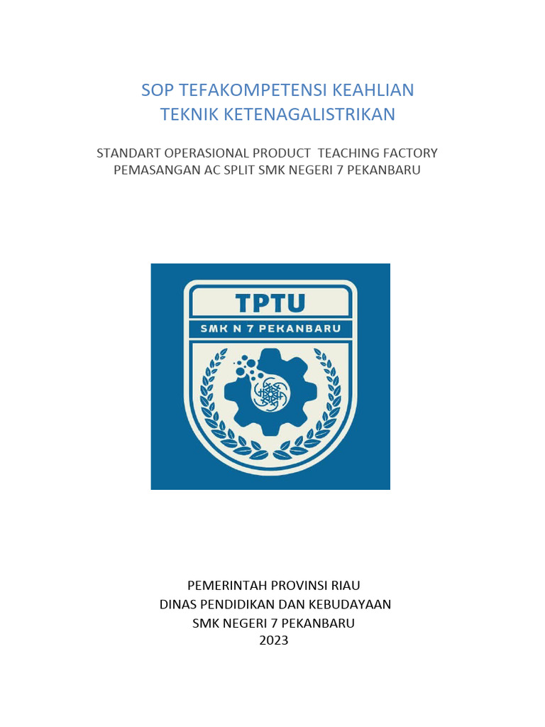 SOP Tefa Teknik Ketenagalistrikan | PDF