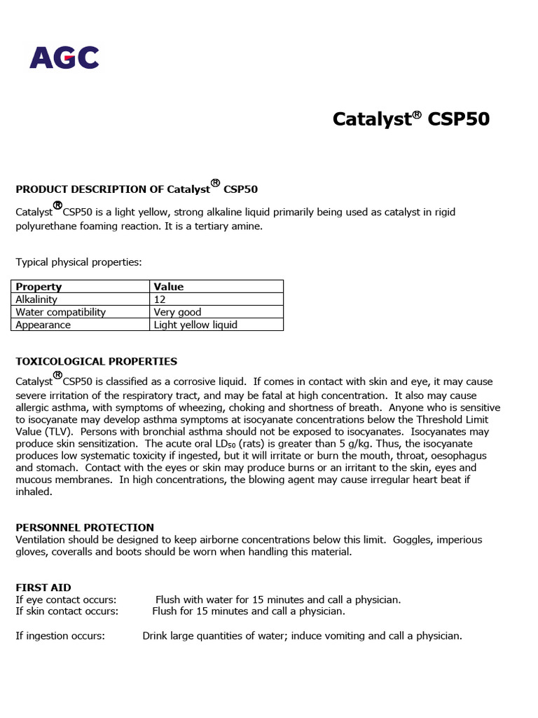 (C5 Panel Continous) (Catalyst) CSP50 | PDF | Asthma | Polyurethane
