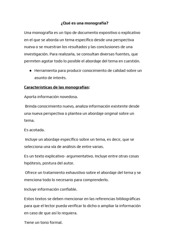 Qué Es Una Monografía | PDF | Teoría | Conocimiento
