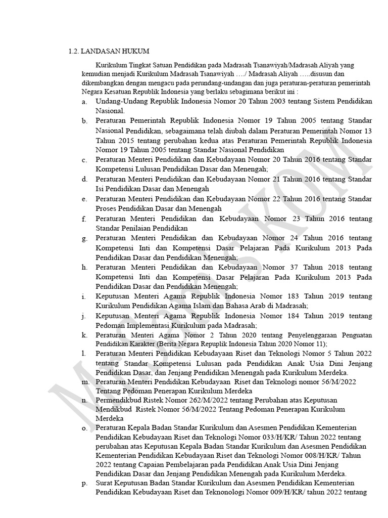 Landasan Hukum Kom 2024-2025 | PDF