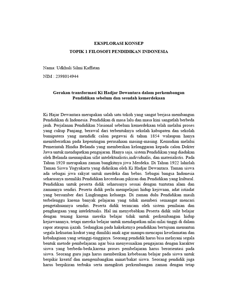Eksplorasi Konsep - Filosofi Pendidikan | PDF