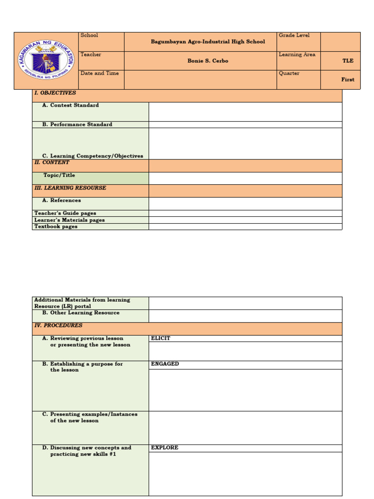 Senior High Lesson Plan | PDF
