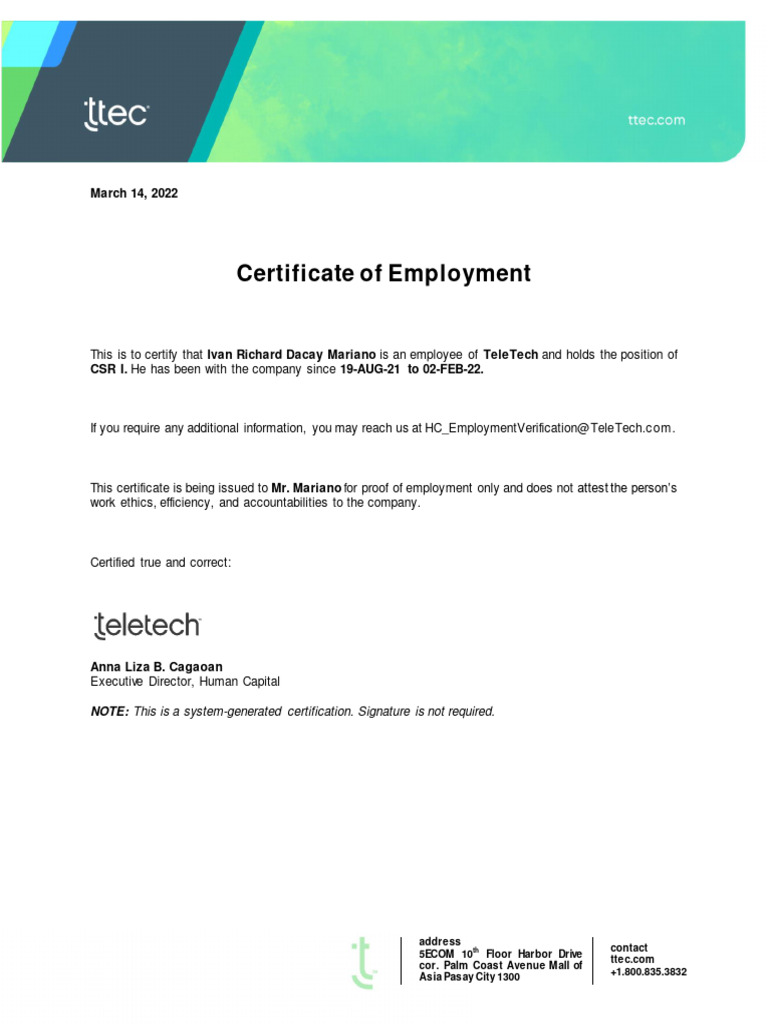 Mariano, Ivan Richard Dacay - COE | PDF