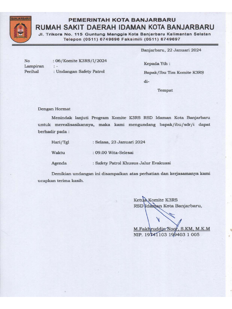 Undangan Safety Patrol | PDF