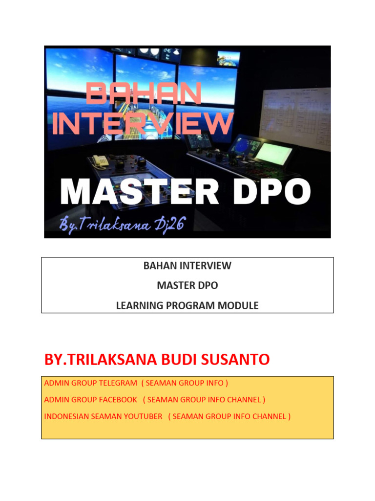 Bahan Interview - Master Dpo | PDF | Ships