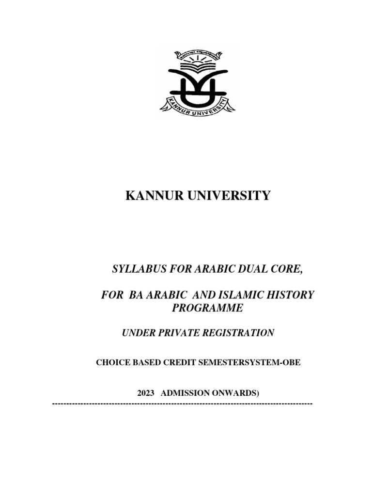 Arabic - Core Generic Elective-Guideline - For BA Arabic and Islamic ...