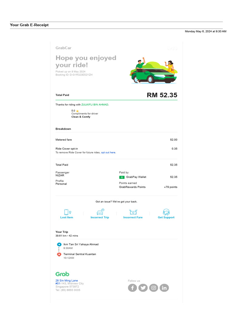 Gmail - Your Grab E-Receipt | PDF