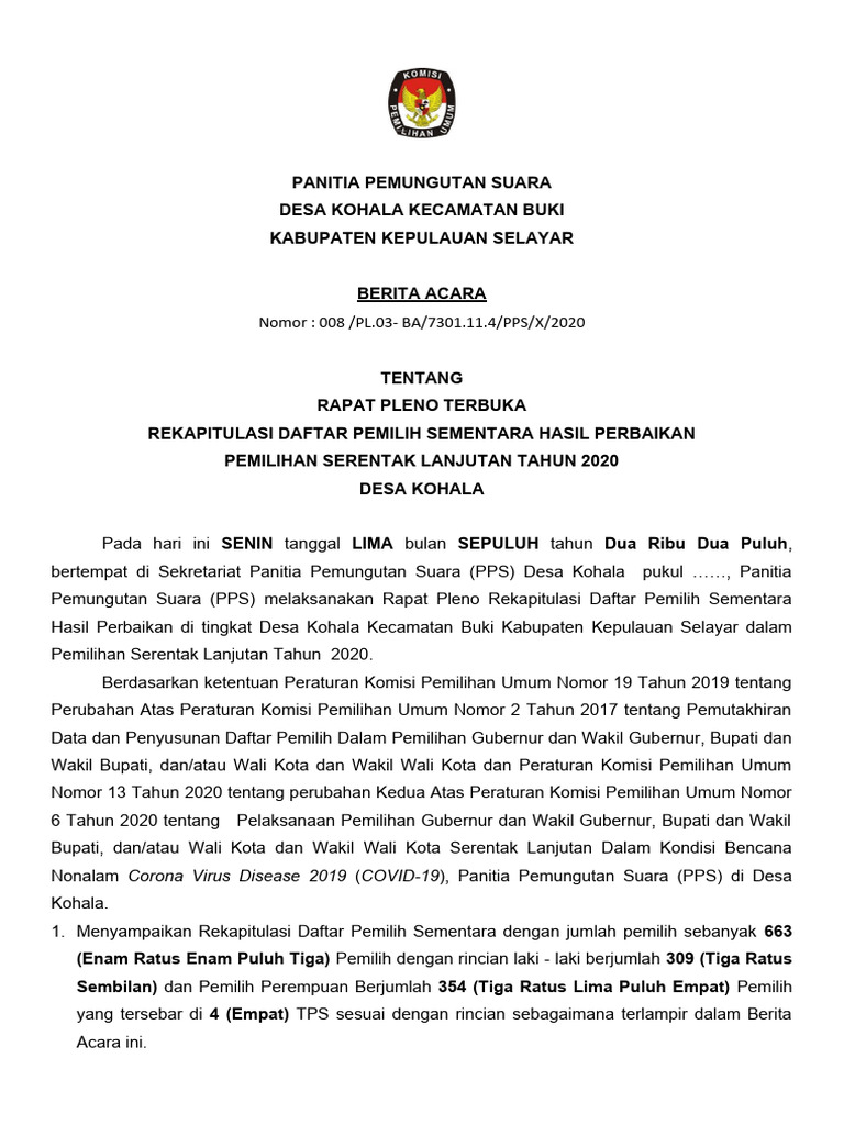 BA Pleno DPSHP PPS | PDF | Hukum