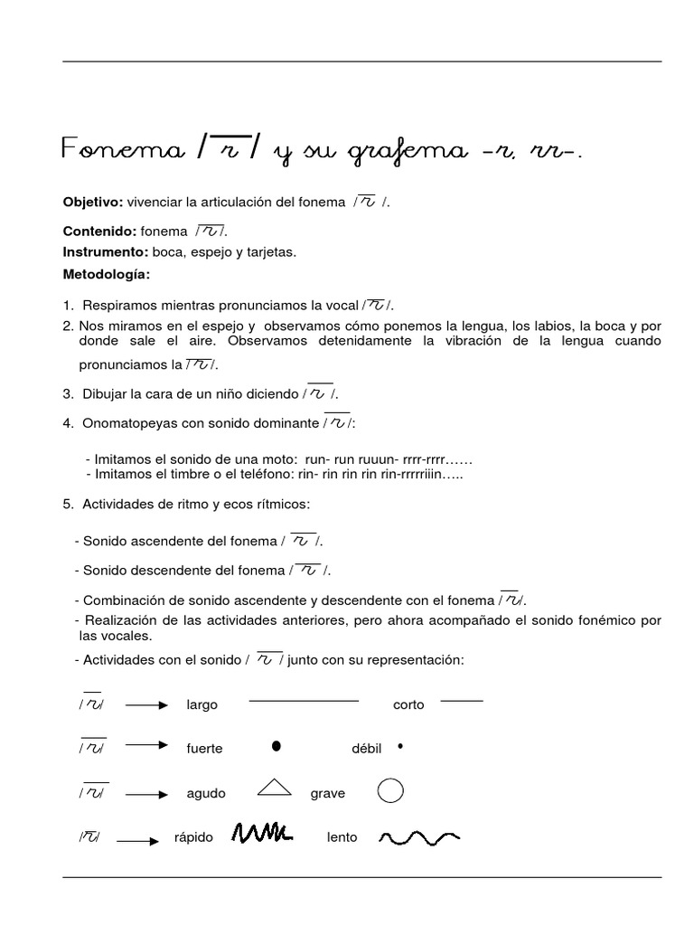 Fonema Fonema Fonema Fonema / R R R R / y Su Grafema y Su Grafema y Su ...