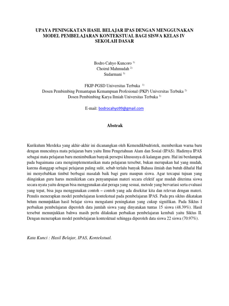 TUGAS 3 DRAF KARYA ILMIAH - BODRO Revisi 3 | PDF