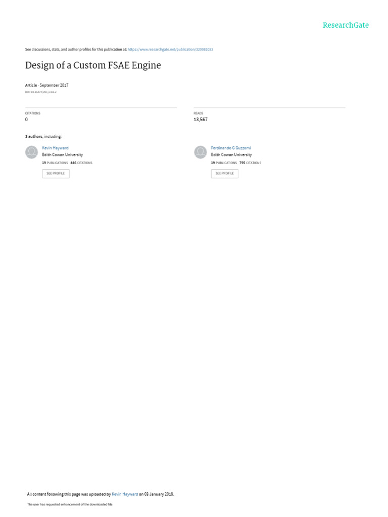 Design of A Custom FSAE Engine | PDF | Bearing (Mechanical) | Gear