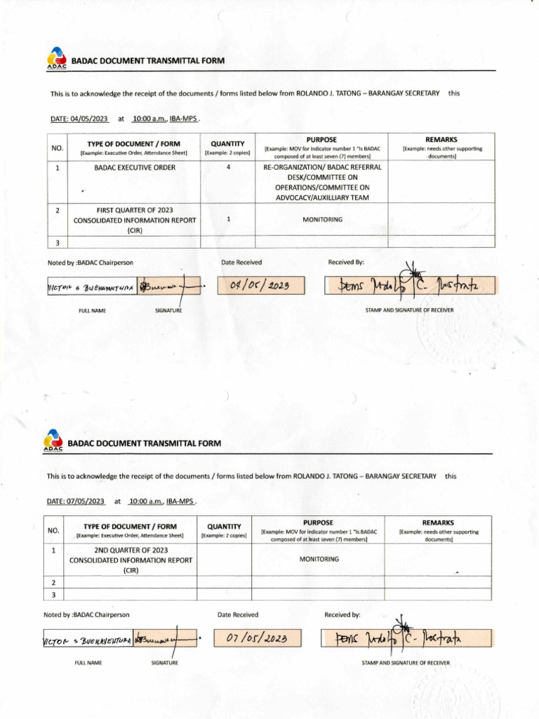 Badac Transmittal of Cir | PDF