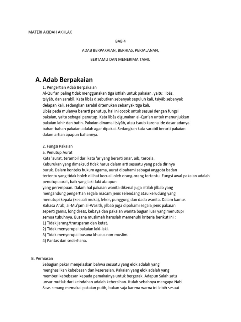 MATERI AKIDAH AKHLAK Aselole | PDF