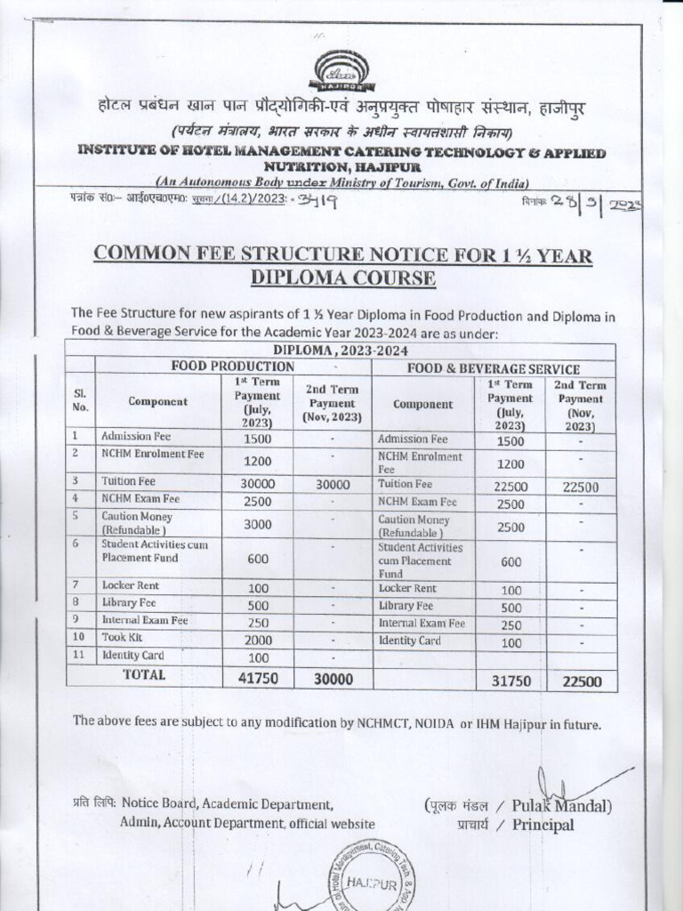 Diploma Fee Notice 2023 | PDF