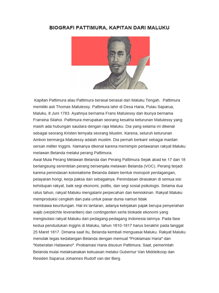 Biografi Pattimura | PDF