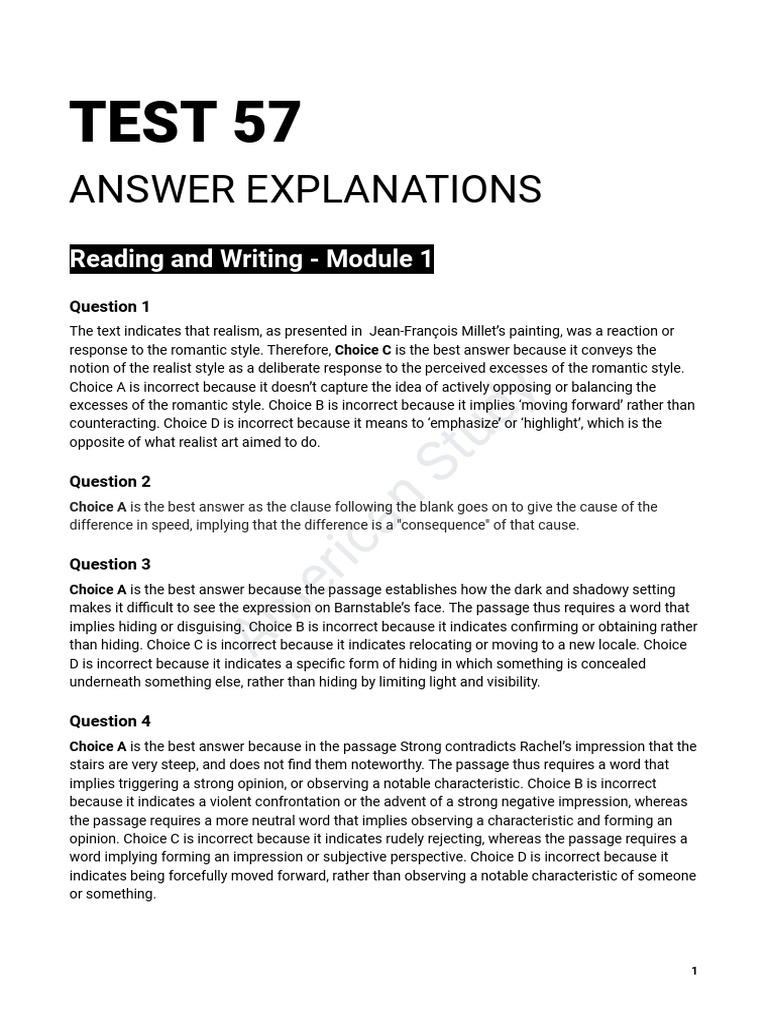 Test 57 Answer Explanations | PDF | Comma | Grammar