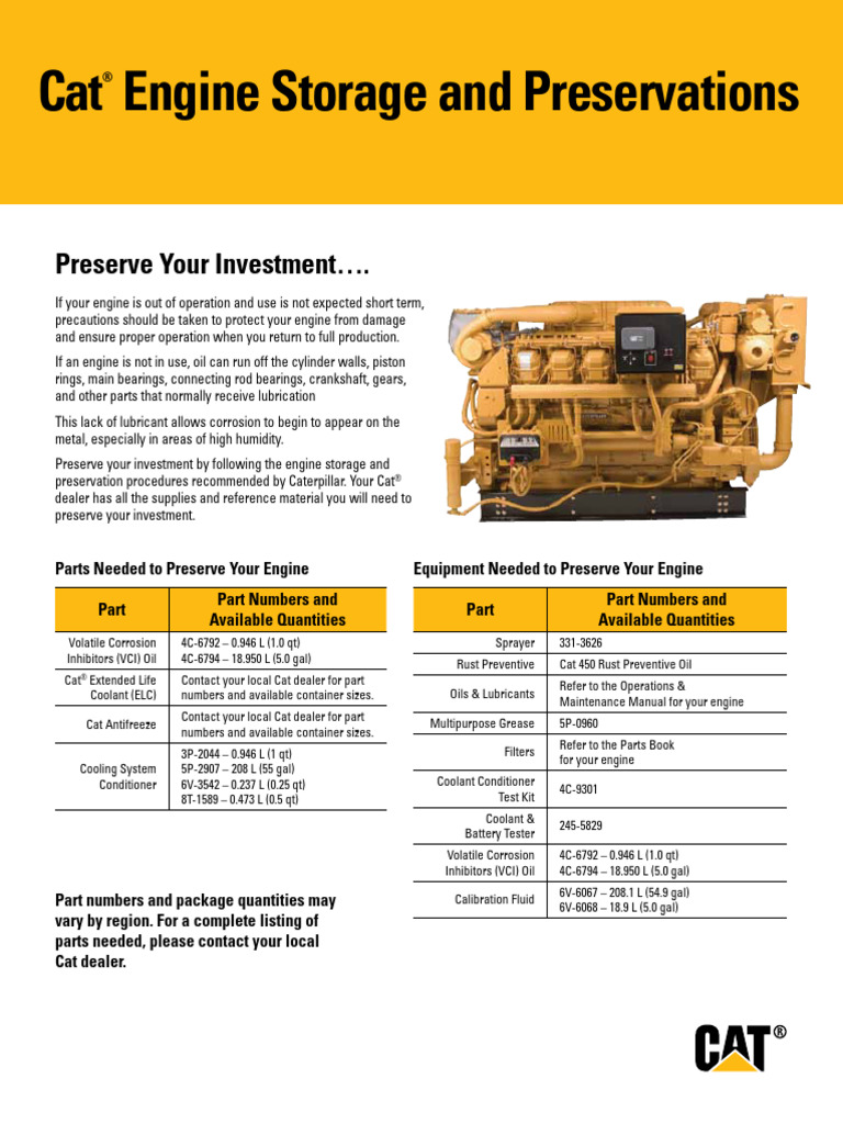 Engine Storage and Preservation Guide | PDF | Motor Oil | Engines