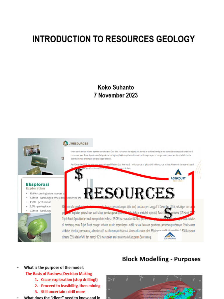 Introduction To Resource Geology - MGEI - Koko Suhanto | PDF ...