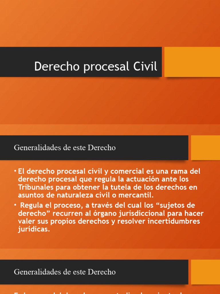 Derecho Procesal | PDF | Ley procesal | Procedimiento Civil