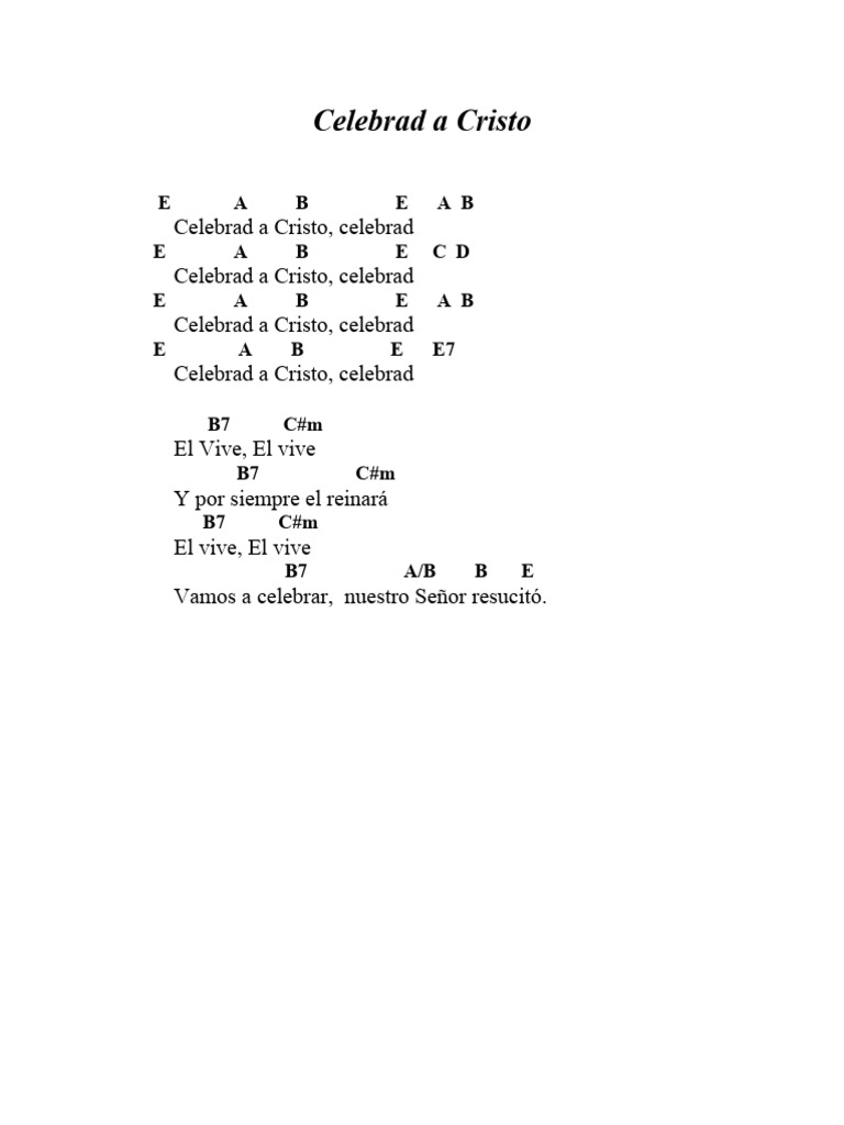 Celebrad A Cristo (E) | PDF