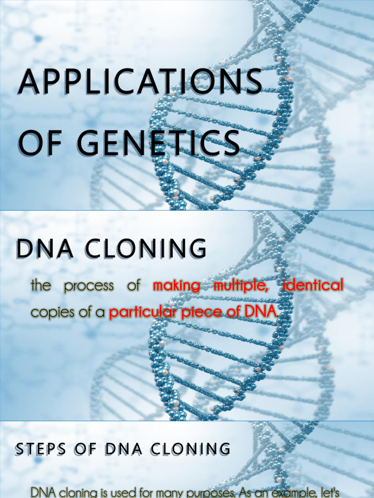 Application of Genetics II | PDF | Molecular Cloning | Gel Electrophoresis