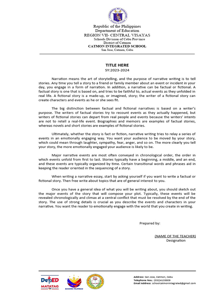 Narrative report-PORTRAIT format-CIS (PLEASE DO NOT CHANGE THE MARGIN ...
