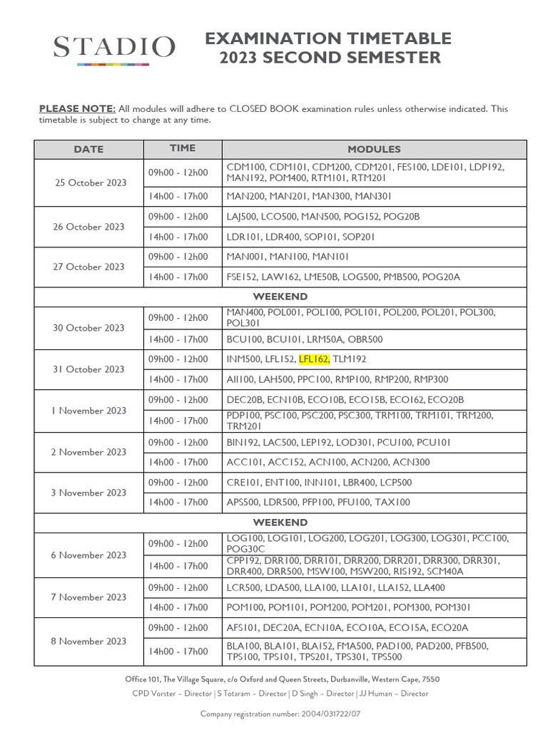 E1 Stadio DL Exam Timetable 2023 02 Sa&nam - Final | PDF | Computers ...