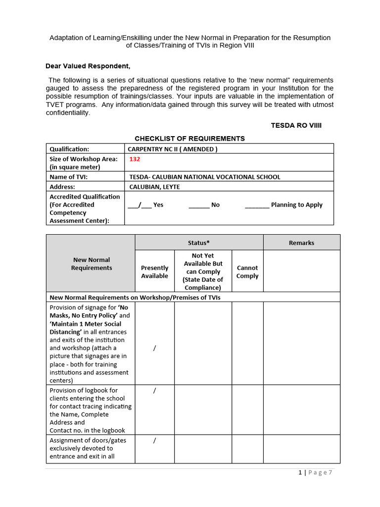Adaption of Learning-Carpentry NC Ii | PDF | Online And Offline