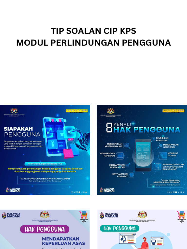 Tip Soalan Cip Kps Modul Perlindungan Pengguna PDF | PDF
