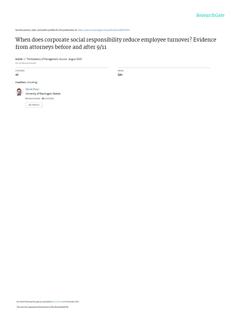 Amj 2015 0032 Full-2 | PDF | Corporate Social Responsibility | Law Firm