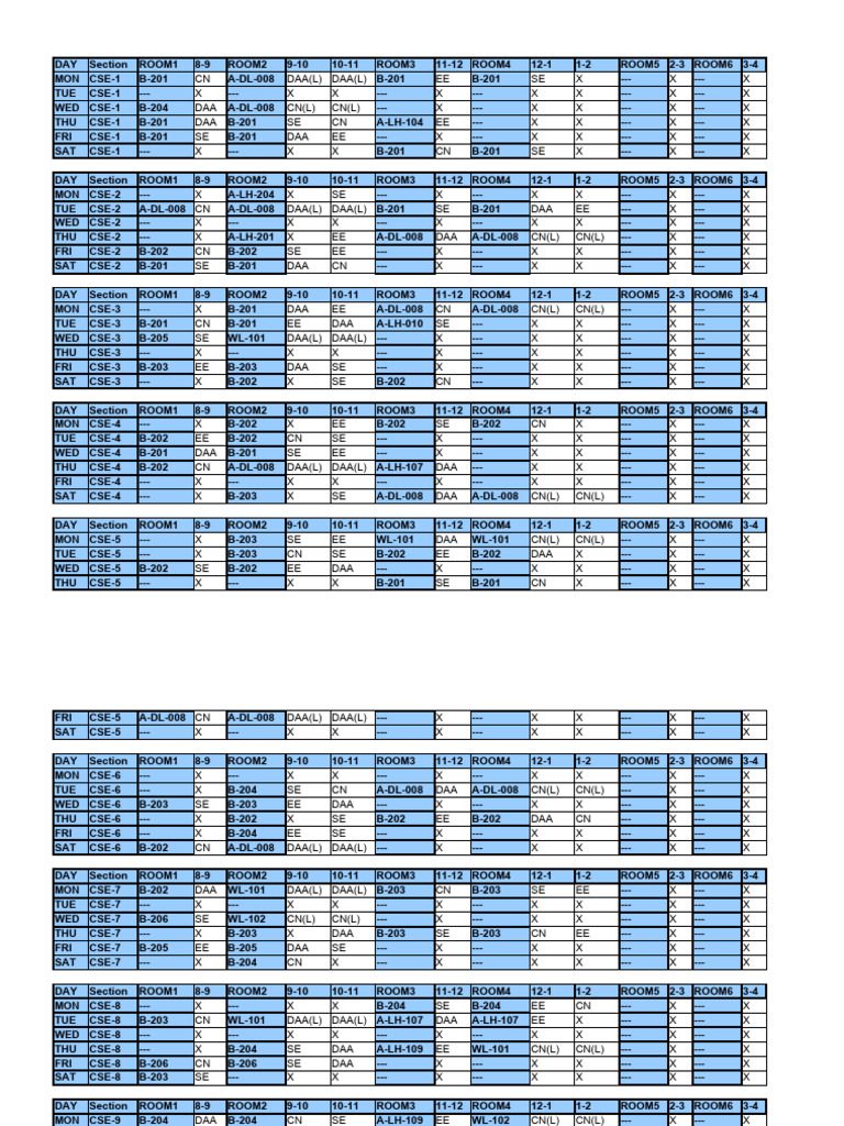 5th Sem TT | PDF | Technology & Engineering