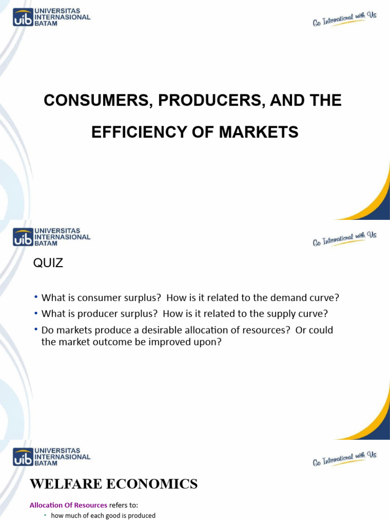 Meeting 4 - Consumer, Producer, Efficiency Market | PDF | Economic ...