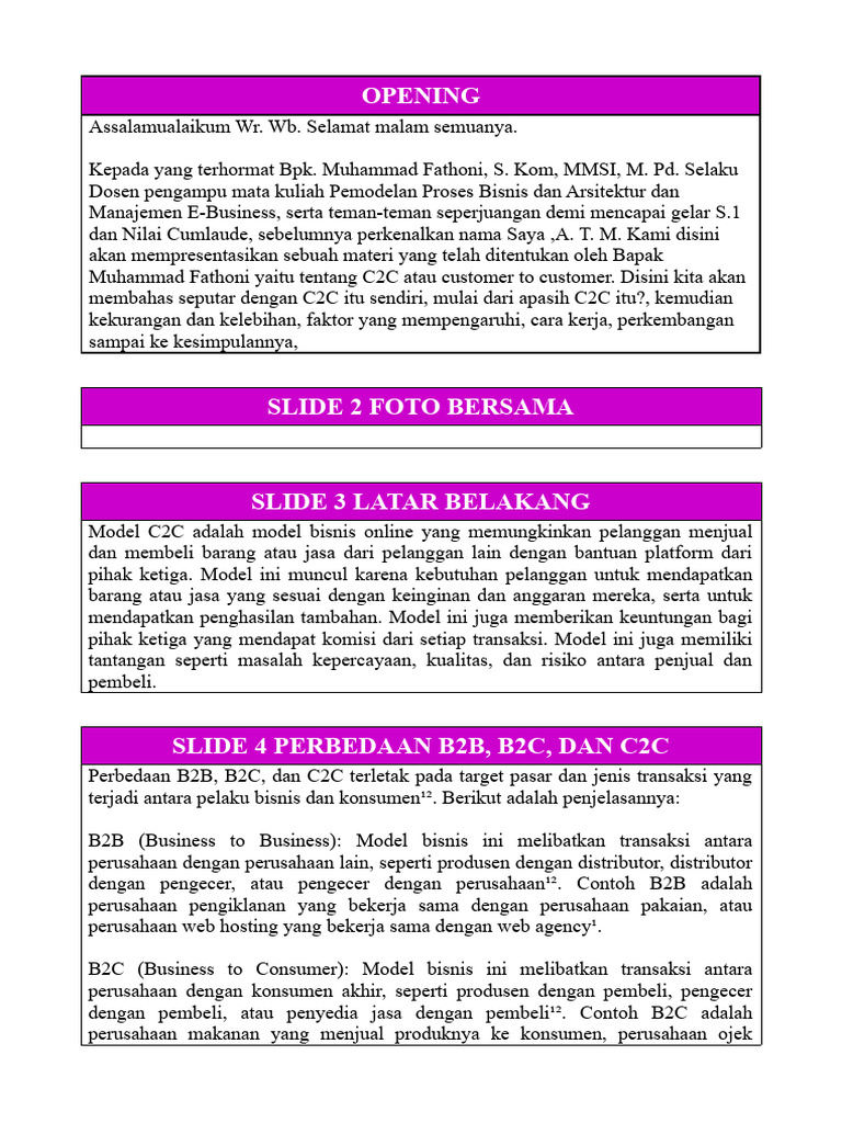 Memahami Model Bisnis C2C | PDF