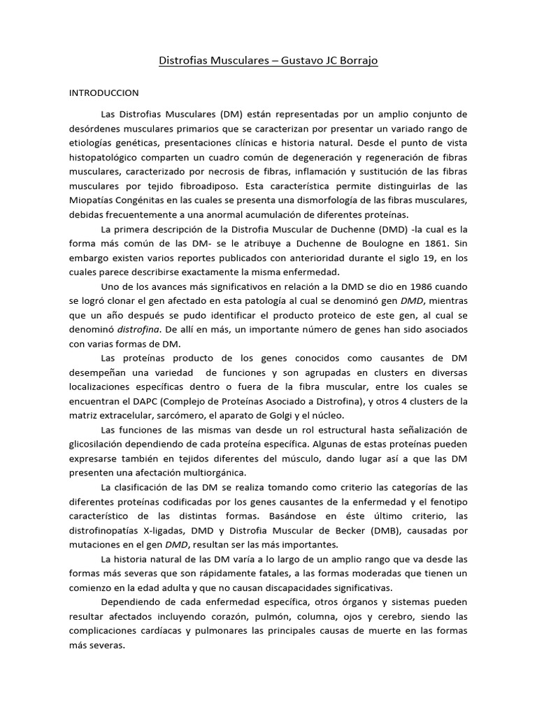 Distrofias Musculares | PDF | Actina | Mutación