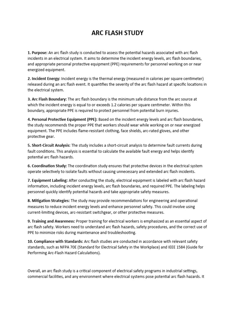 Arc Flash Study | PDF | Personal Protective Equipment | Occupational Safety And Health
