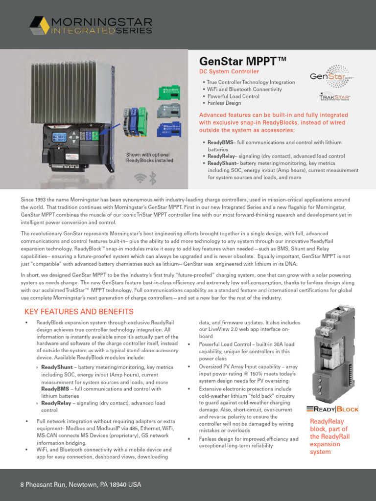 Genstar Mppt Charge Controller Data Sheet Pdf Computer Network Wi Fi