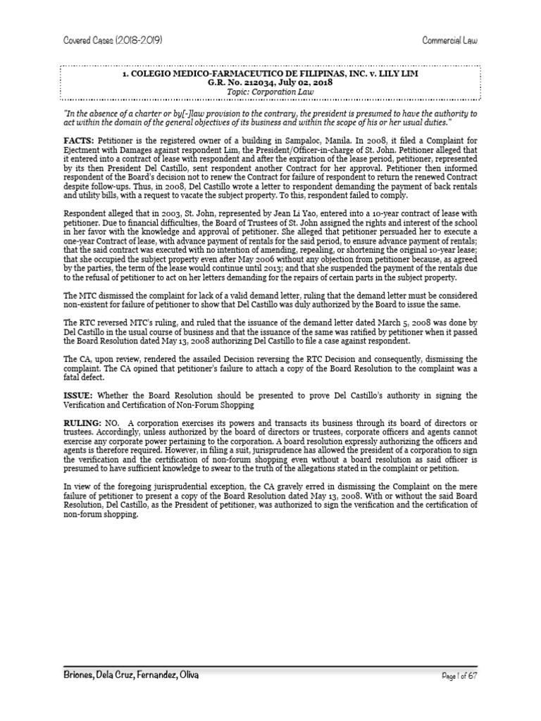 Covered Cases - Digest | PDF | Misrepresentation | Burden Of Proof (Law)