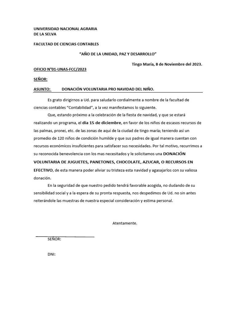 Oficio Navidad | PDF